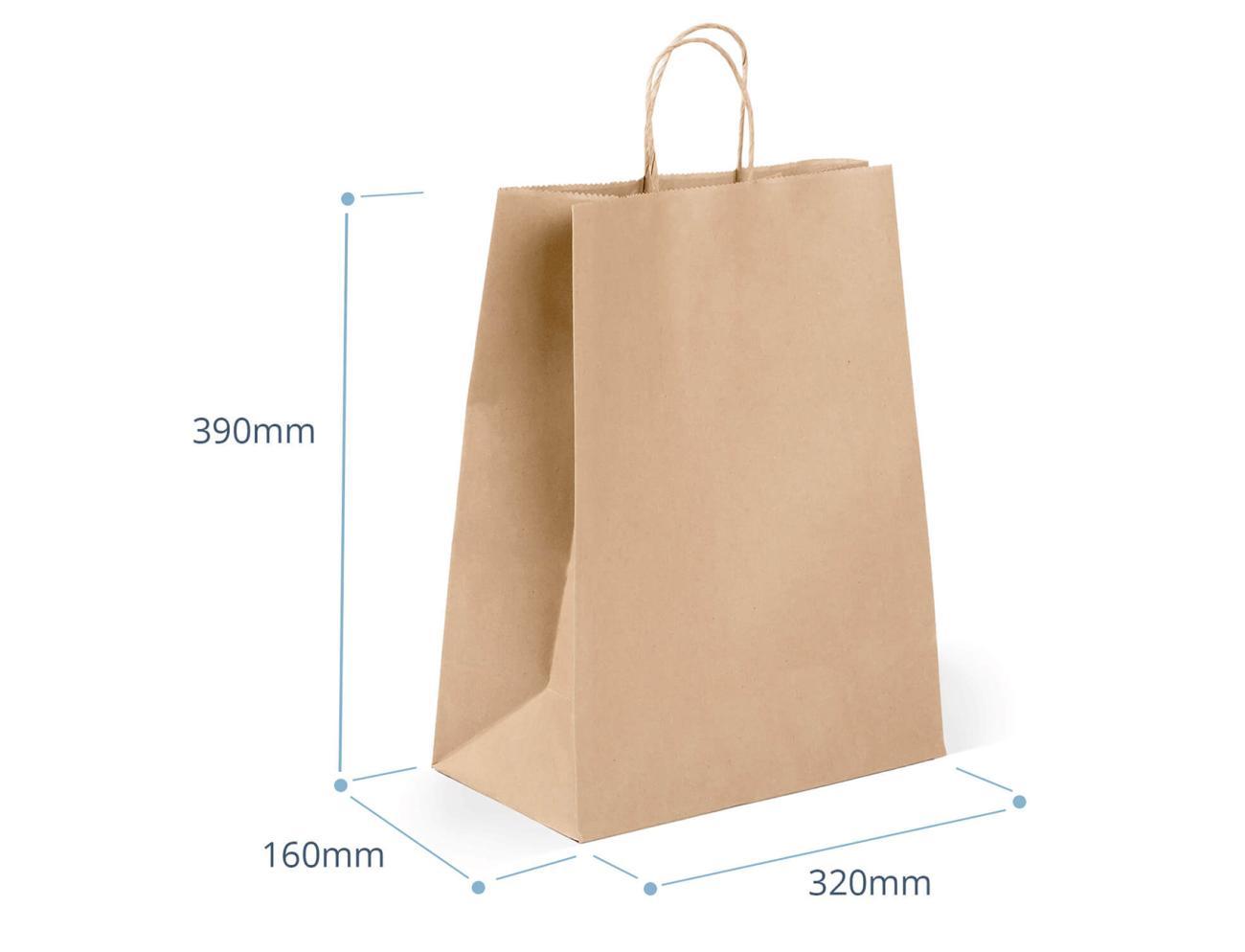 Brown Paper Bags 200pcs - Large (390mm x 320mm x 160mm) | Uber E-Shop ...